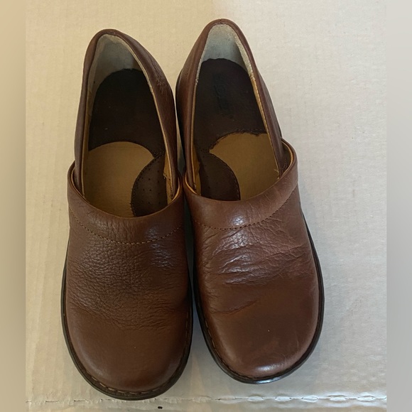 Born | Shoes | Born Brown Leather Platform Mule Clog Wedge Slip On Shoe ...